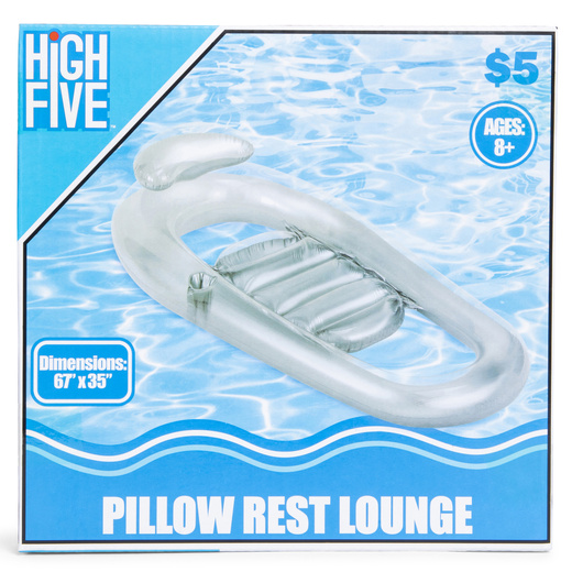 Gray Pillow Rest inflatable Lounge Float 67in X 35in | Five Below | let ...