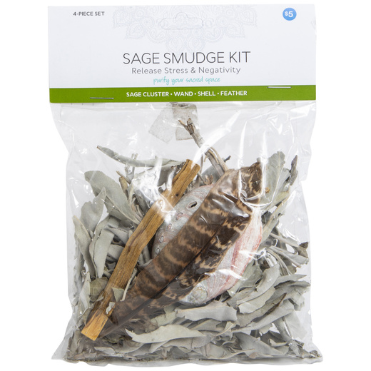 sage smudge kit 4-piece set | let go & have fun