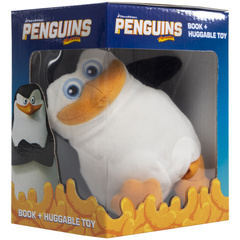 dreamworks penguins of madagascar book and huggable plush toy set ...
