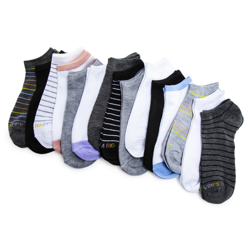 low-cut ankle socks 15-pack - stripes w/ quotes | Five Below | let go ...