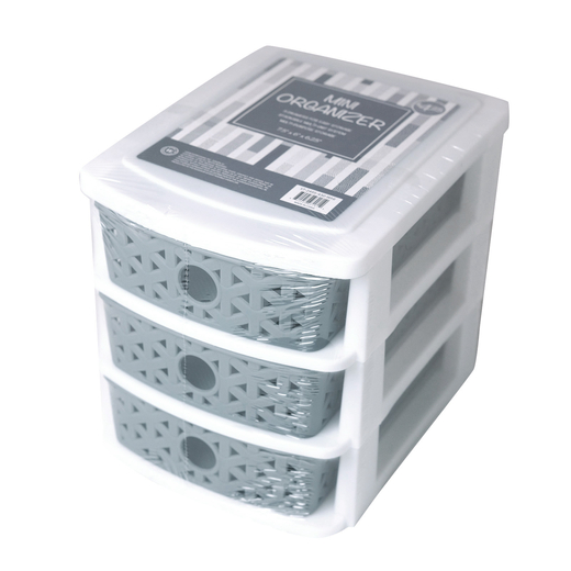 gray & white lattice 3-drawer mini organizer 7.5in | Five Below | let ...