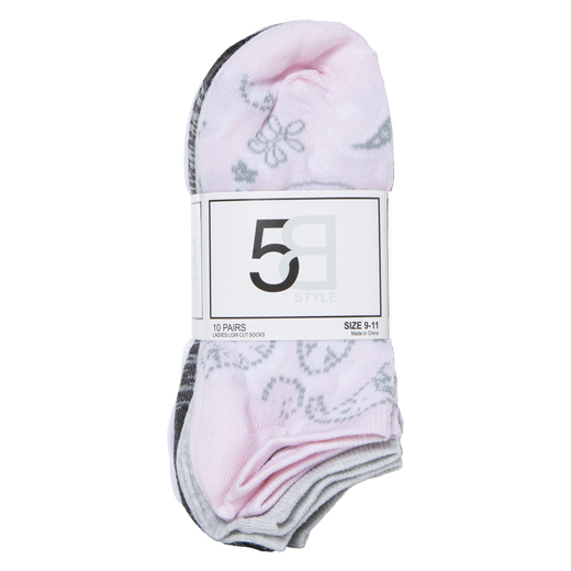 low-cut ankle socks 10-pack - pastel paisley | Five Below | let go ...