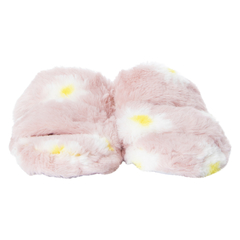 pink daisy faux fur double-band slide slippers | Five Below | let go ...