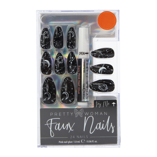 pretty woman faux nails 24-piece set with nail glue - celestial | Five ...