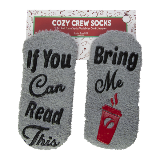 cozy crew sock slippers with quote tread | Five Below | let go & have fun