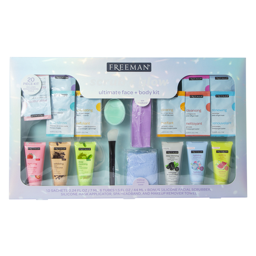 freeman® scrub + glow ultimate face + body kit 20-piece | Five Below ...