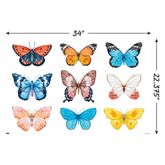 watercolor butterflies poster 34in x 22.375in | Five Below | let go ...