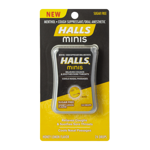 halls® minis honey lemon sugar-free cough suppressant 24-count | Five ...
