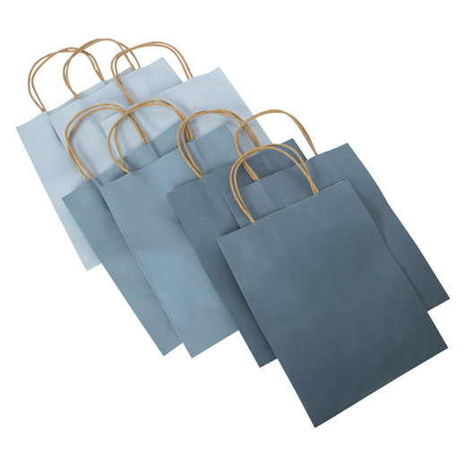 8-count blue kraft gift bags 10in x 7.95in | Five Below | let go & have fun