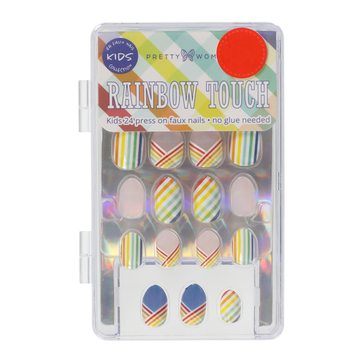 pretty woman kids press on faux nails 24-piece set - rainbow | Five ...