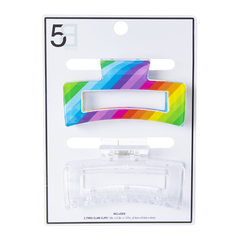rainbow claw hair clips 2-pack | Five Below | let go & have fun