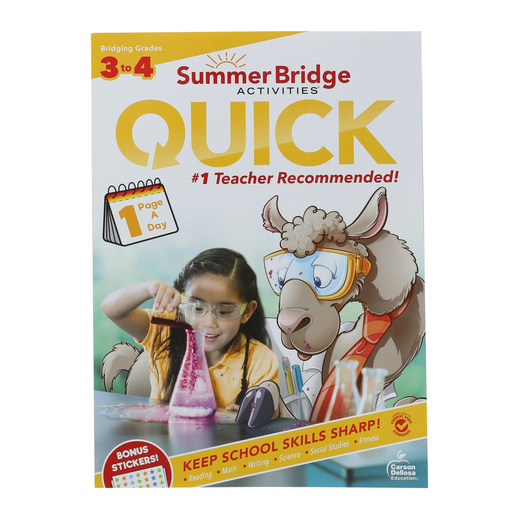summer bridge activities quick workbook grades 3 to 4 | Five Below ...