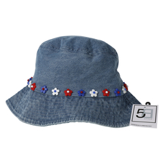 denim beaded flower bucket hat | Five Below | let go & have fun