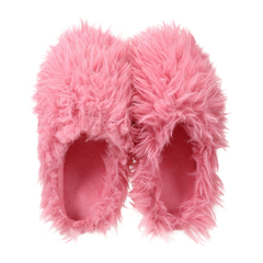 ladies pink faux fur fuzzy slippers | Five Below | let go & have fun