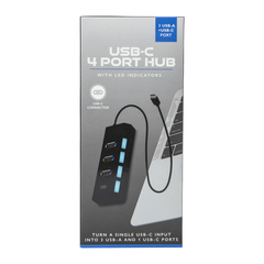 4-port charging hub, USB-A + USB-C | Five Below | let go & have fun