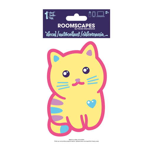 Cartoon Cat Sticker Decal 4in x 8in | Five Below | let go & have fun