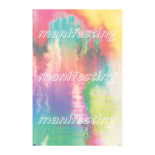 'manifesting' tie-dye poster 34in x 22.4in | Five Below | let go & have fun