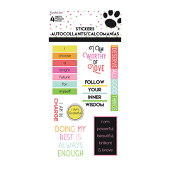 Affirmation Stickers 4 Sheets | Five Below | let go & have fun