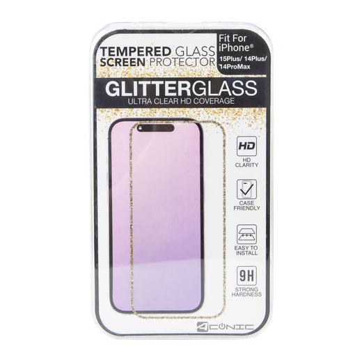 Tempered Glass Glitter Screen Protector For iPhone 15 Plus®/14 Plus®/14 ...